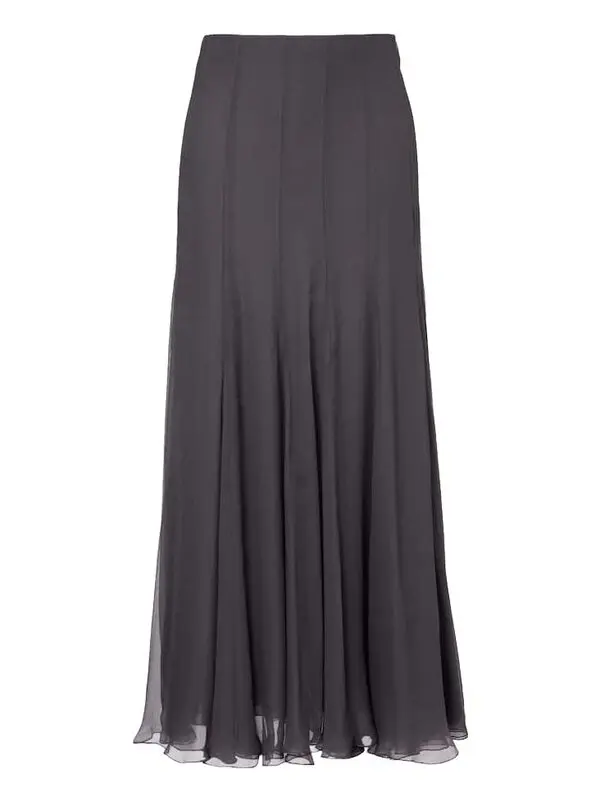 Chloé Paneled High-rise Silk Muslin Maxi Skirt - Grey