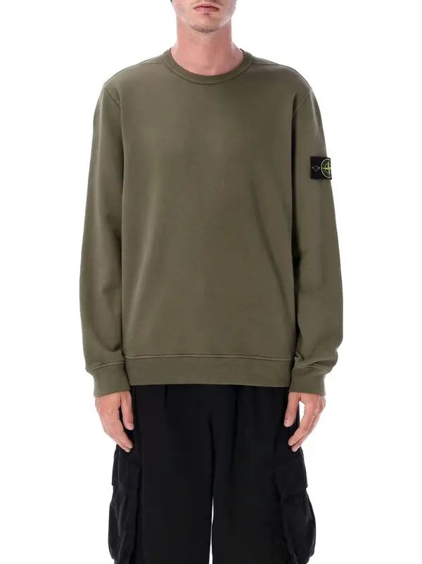 Stone Island Brushed Organic Cotton Sweatshirt - Military Green