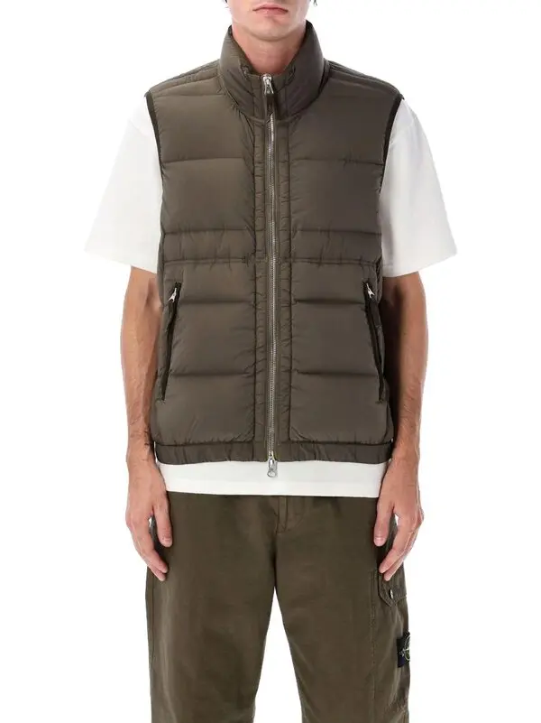 Stone Island Seamless Nylon Down Vest - Military Green