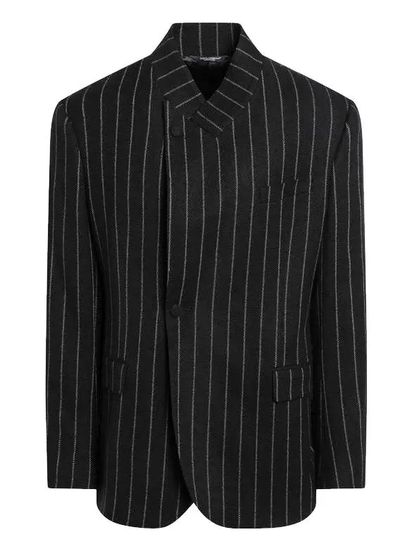 Dolce & Gabbana Striped Wool-blend Single-breasted Jacket - Multicolor