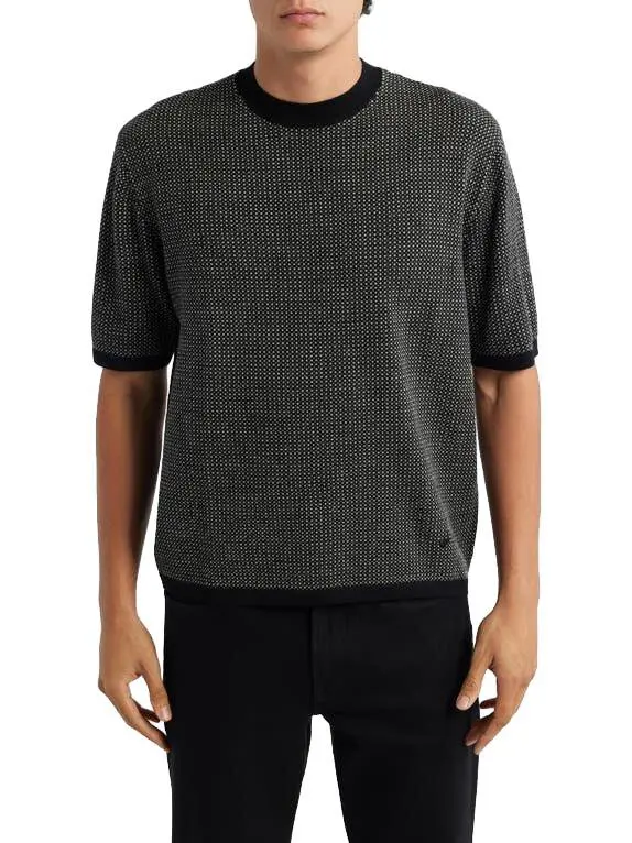 Emporio Armani Short Sleeve Virgin Wool Sweater - Black