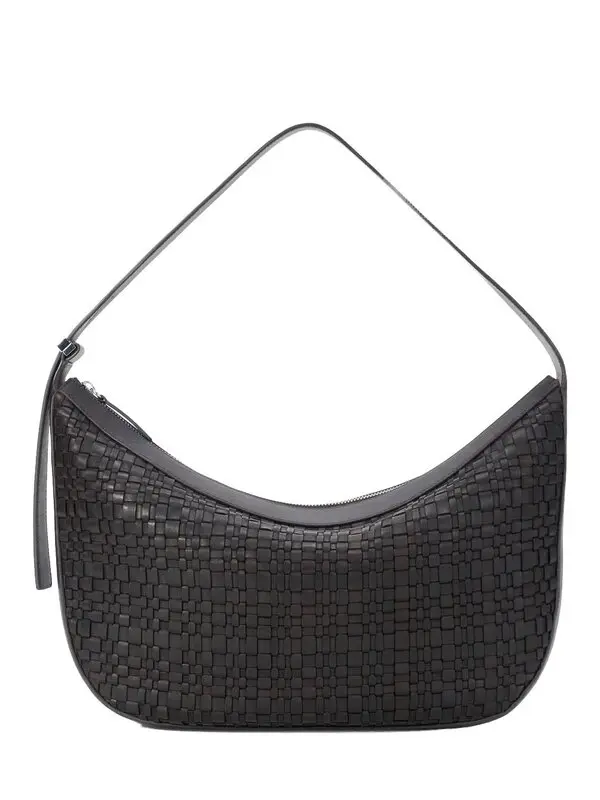 Staud Large Demy Woven Leather Hobo Bag - Espresso Woven