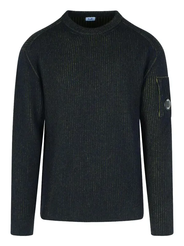 C.P. COMPANY Wool Blend Crew Neck Sweater - Green
