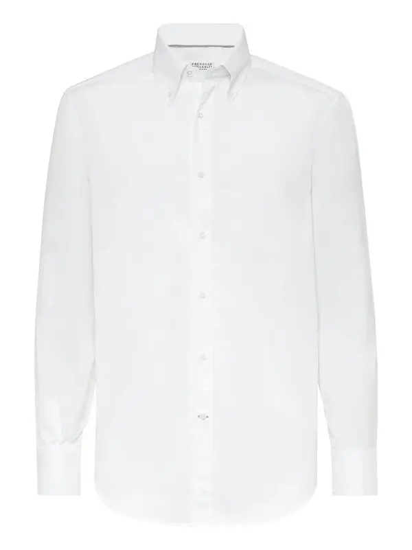 Brunello Cucinelli Cotton Twill Button-down Shirt - White