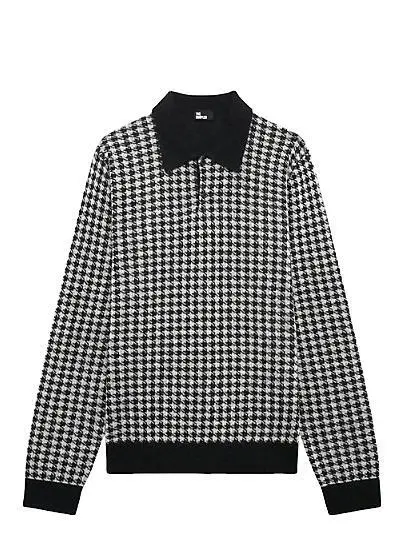 The Kooples Houndstooth Knitted Jumper - Black White