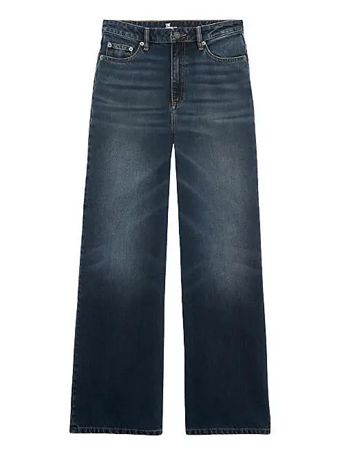 The Kooples Wide-leg Mid-rise Jeans - Blue Electric