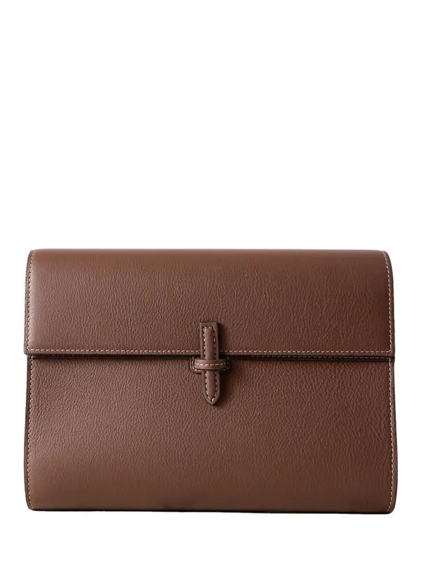 HUNTING SEASON Large Leather Clutch - Brown