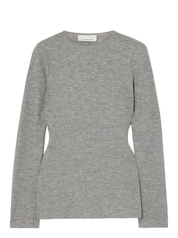 LIBEROWE Stretch-cashmere Top - Gray