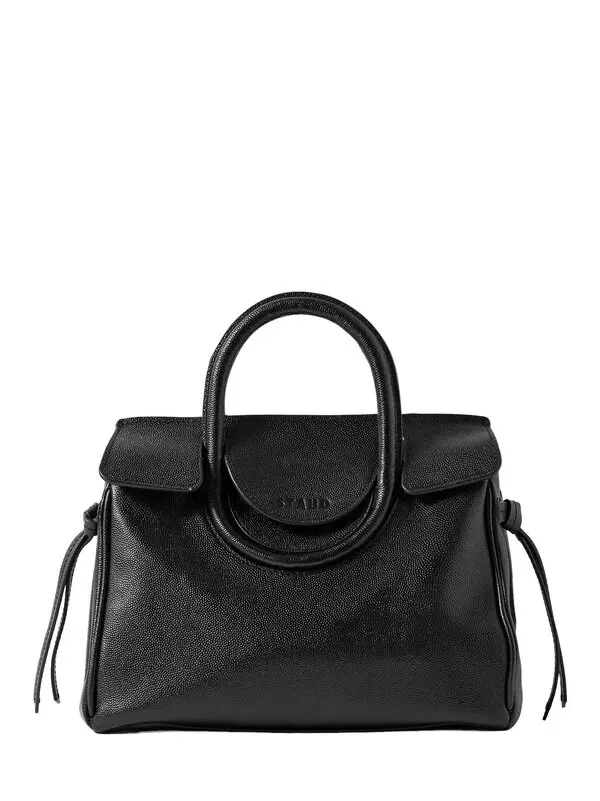 Staud Maude Mini Textured-leather Tote - Black