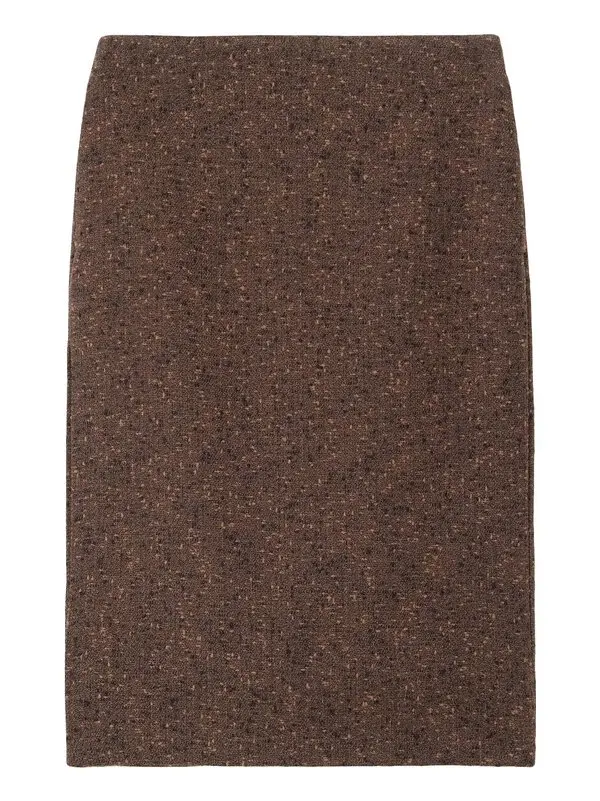 Gucci Wool-blend Bouclé Pencil Midi Skirt - Brown