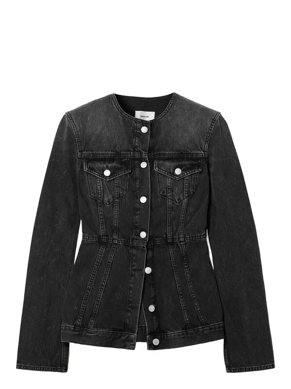 HAIKURE Temple Paneled Denim Jacket - Black