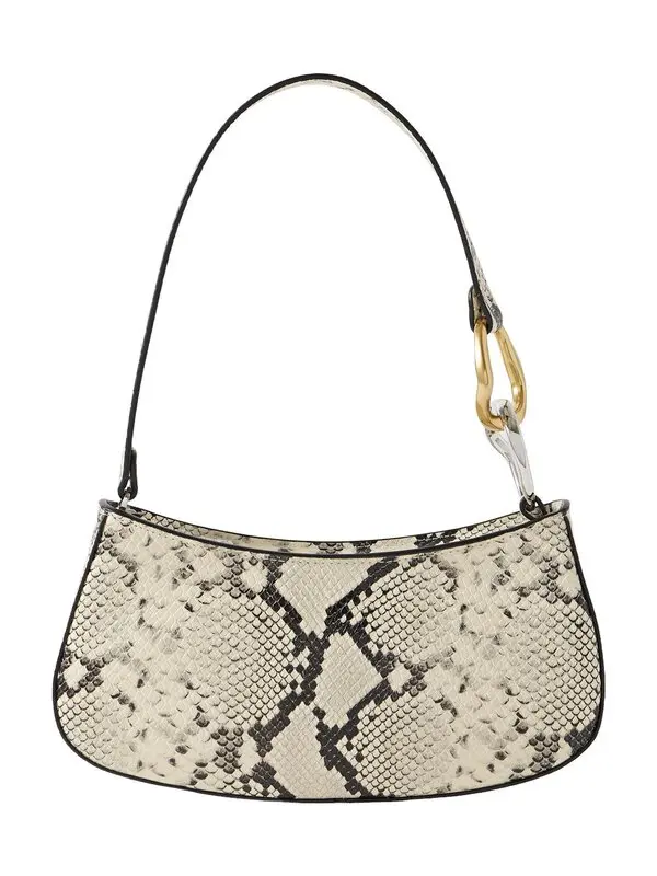 Staud Ollie Snake-effect Leather Shoulder Bag - Animal Print