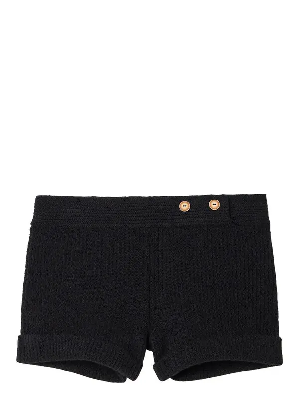 Isabel Marant Diha Button-embellished Wool-blend Shorts - Black