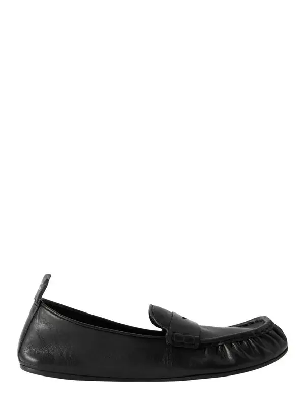 Acne Studios Textured-leather Loafers - Black