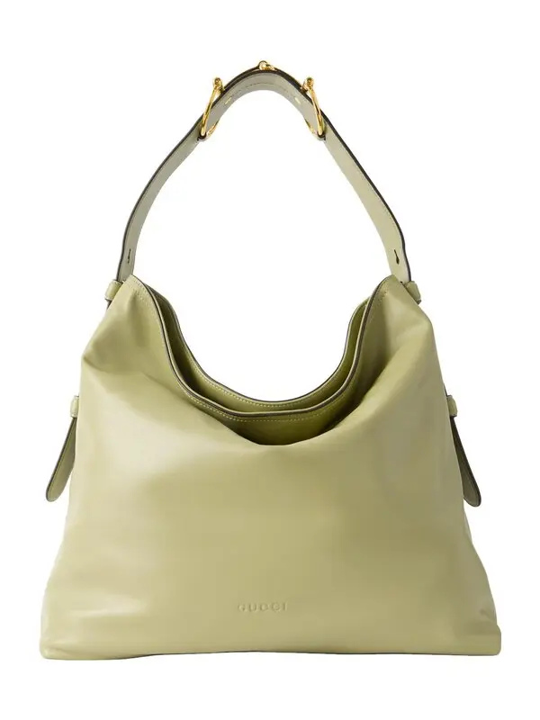 Gucci Beatrix Maxi Leather Tote With Horsebit Detail - Green