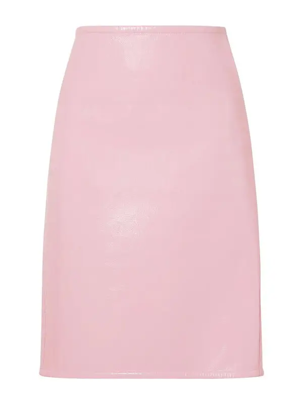 Gucci Crinkled Patent-leather Midi Skirt - Pink