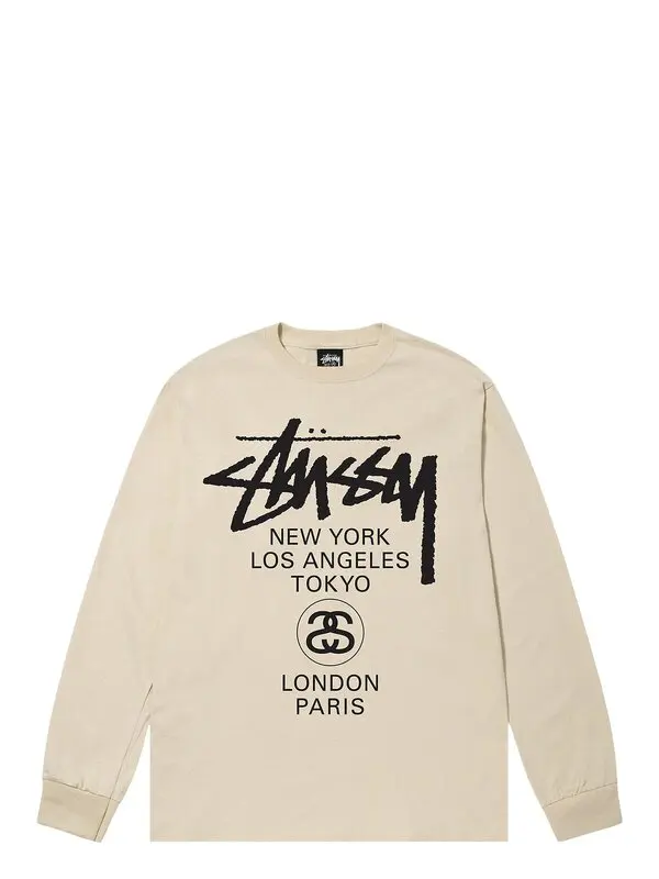 StÜssy World Tour Long-sleeve Tee - Cream