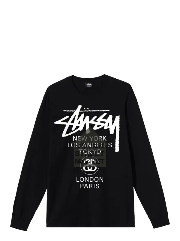 StÜssy X Dover Street Market World Tour Long-sleeve Tee - Black