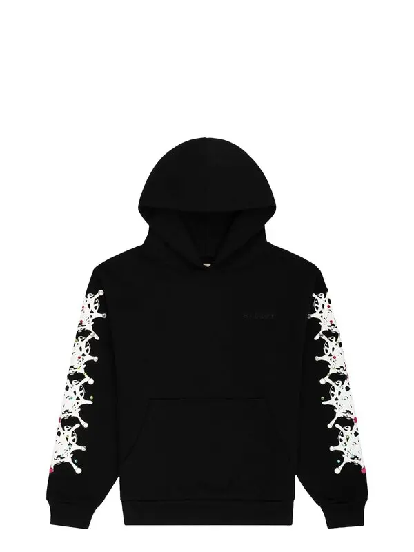 SP5DER Printed Hoodie - Black