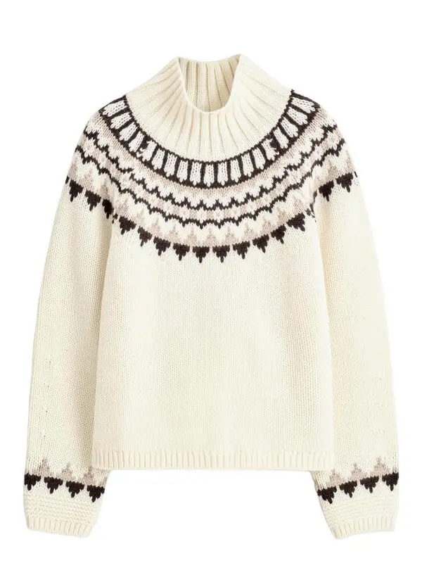 Cos Fair Isle Wool-cashmere Sweater - White
