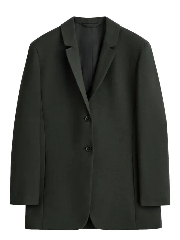 Cos Longline Wool-blend Blazer - Green