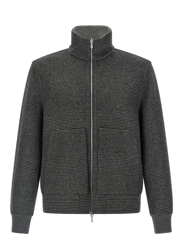 Brunello Cucinelli Cashmere Reversible Bomber Jacket - Gray