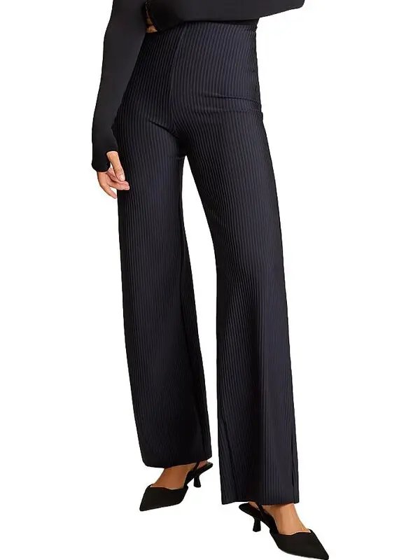 Commando Neoprene Wide Leg Pants - Navy Strip