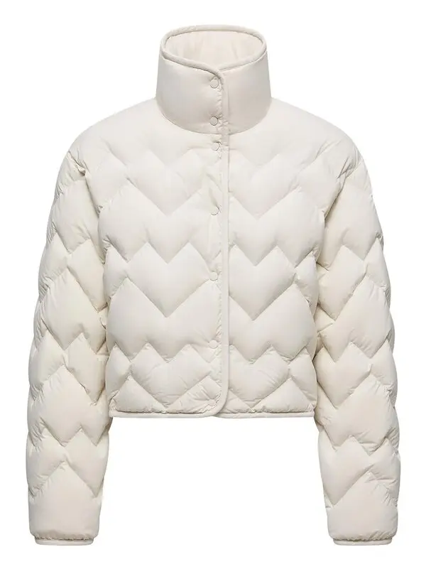 Moncler Senevee Heart-quilted Short Down Jacket - White