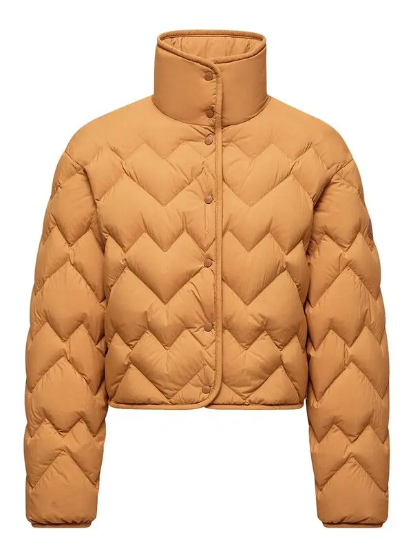 Moncler Senevee Heart-quilted Short Down Jacket - Yellow