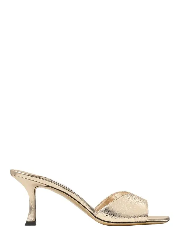 JIMMY CHOO Skye 70 Cracked Metallic Mules - Gold