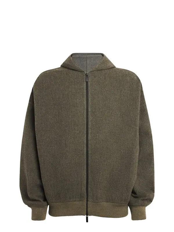 Fear Of God Wool-blend Zip-up Hoodie - Black
