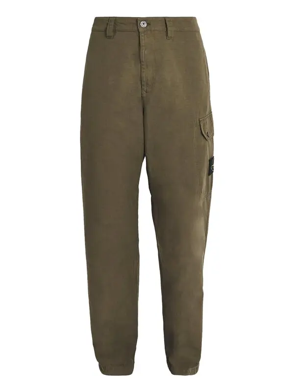 Stone Island Cotton Ripstop Cargo Trousers - Green