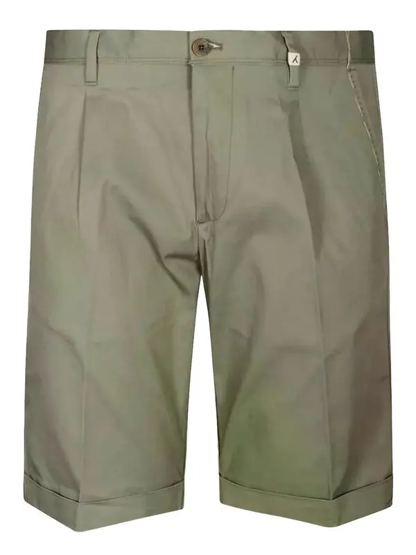 MYTHS Pleated Cotton Shorts - Green