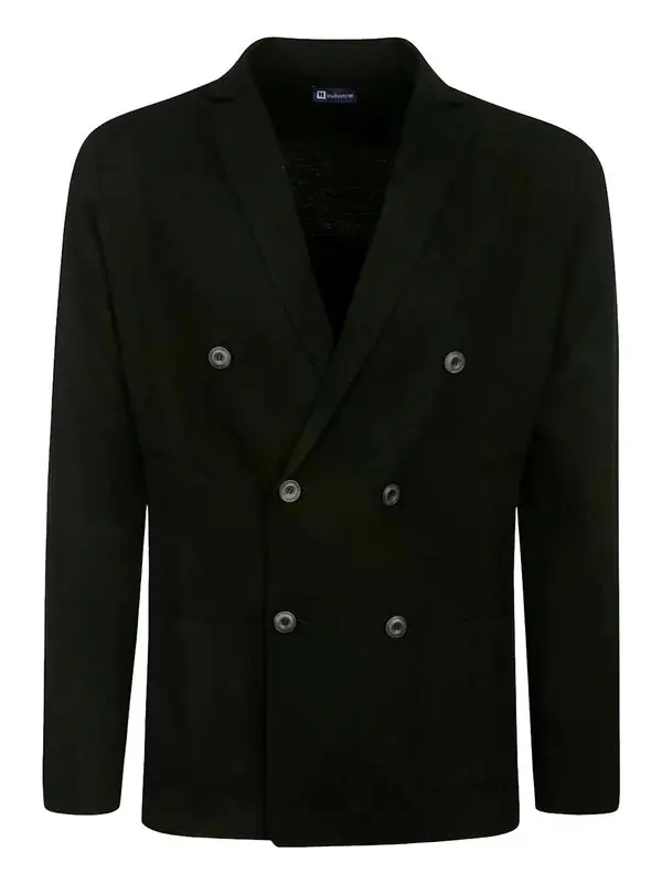 FILIPPO DE LAURENTIIS Double-breasted Wool Blazer - Black