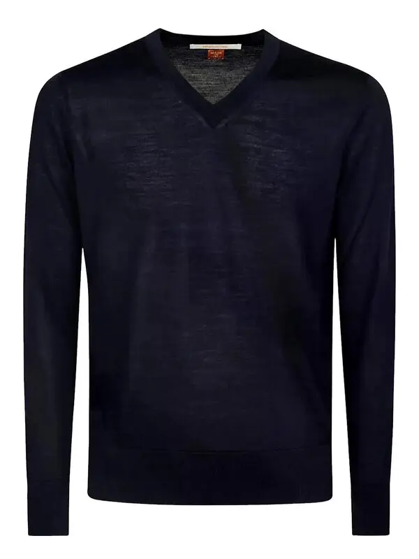 Alpha Industries V-neck Wool Sweater - Blue