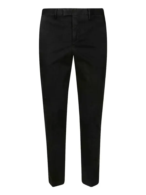 PT TORINO Pleated Cotton Trousers - Black