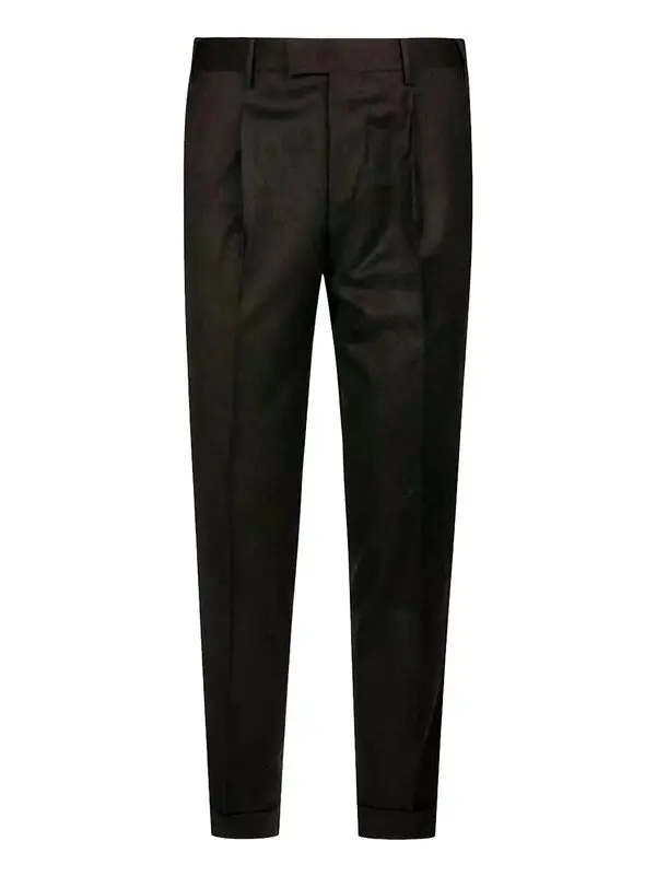PT TORINO Pleated Wool Trousers - Brown