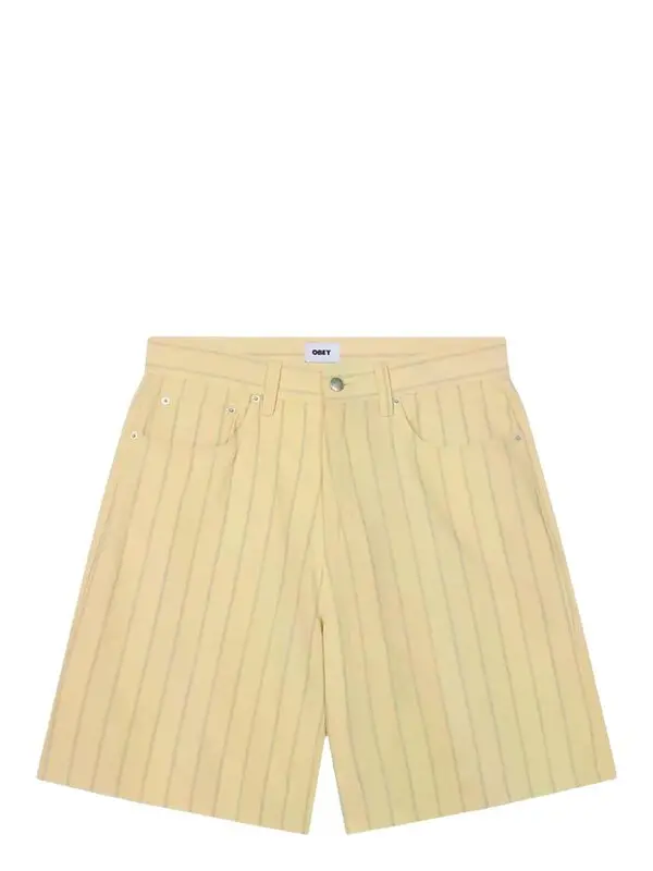 Obey Pinstriped Cotton Shorts - Neutrals