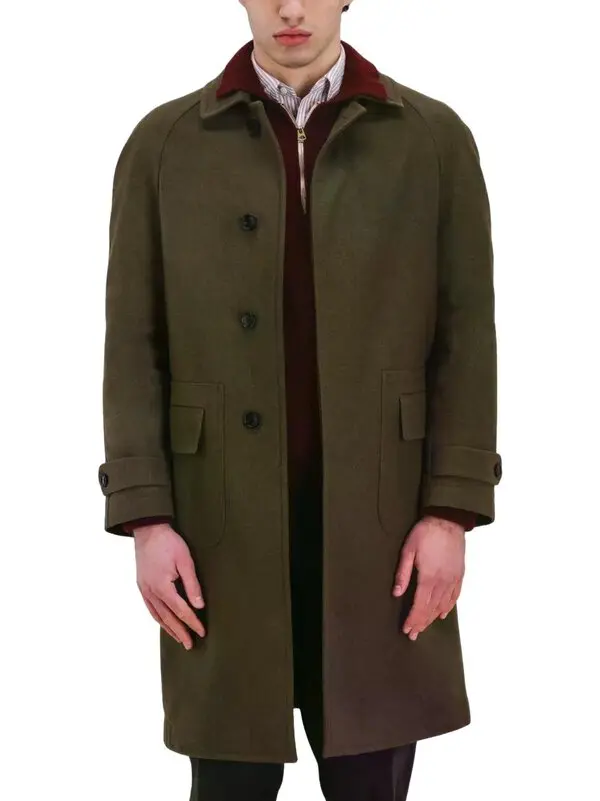 FORTELA Amadeo Buttoned Wool Coat - Green
