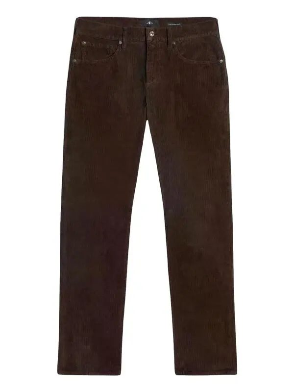 7 For All Mankind Corduroy Straight Leg Jeans - Brown