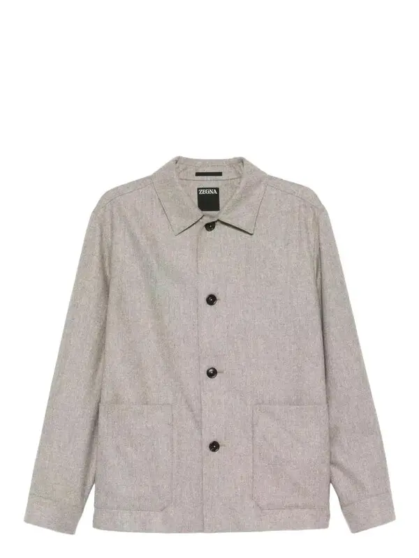 Zegna Patch-pocket Button-front Jacket - Grey