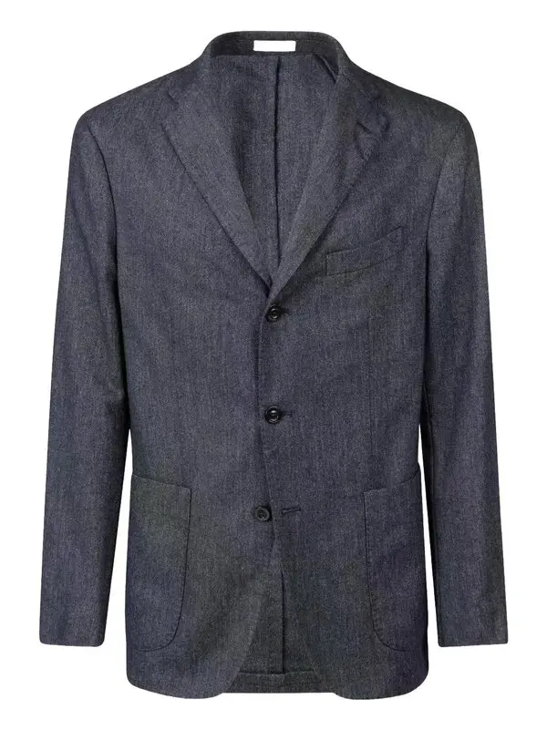 Boglioli Mélange-effect Blazer - Blue