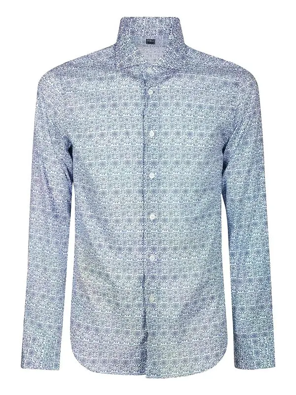 Fedeli Floral-print Shirt - Blue