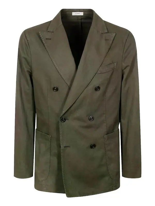 Boglioli Double-breasted Cotton Suit - Green