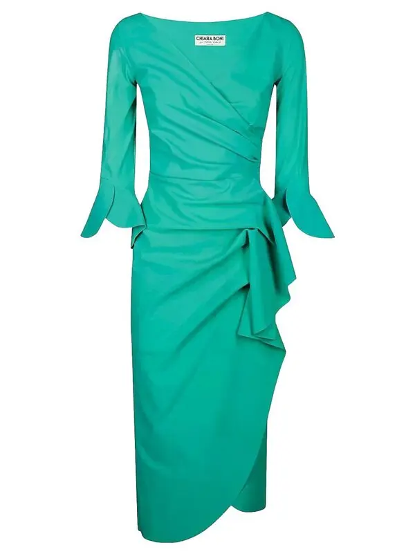 Chiara Boni La Petite Robe Ruffled Midi Dress - Green