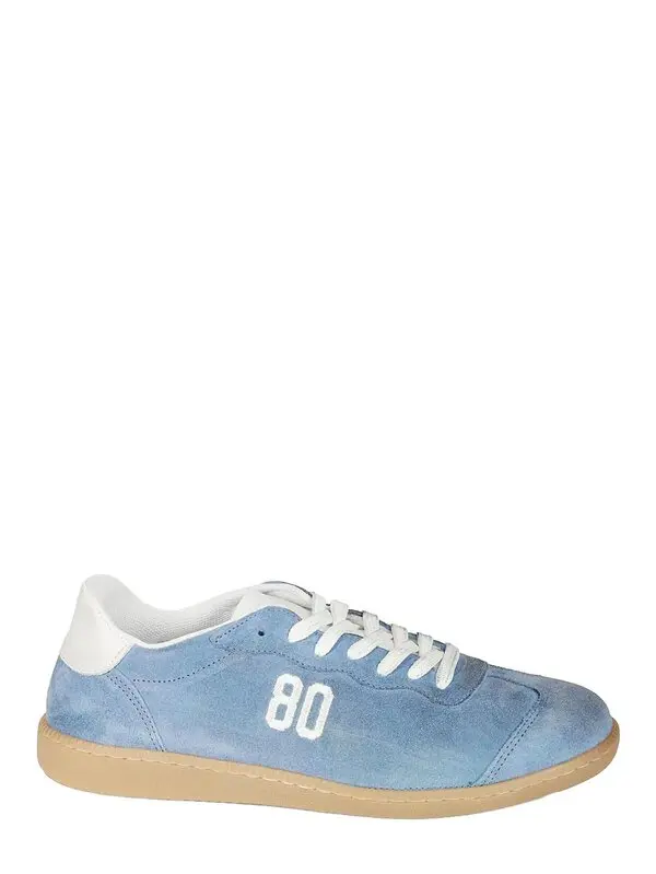 BE980 Logo Detail Suede Sneakers - Blue