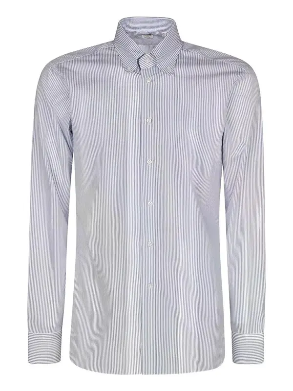 BORRIELLO NAPOLI Striped Cotton Shirt - Blue