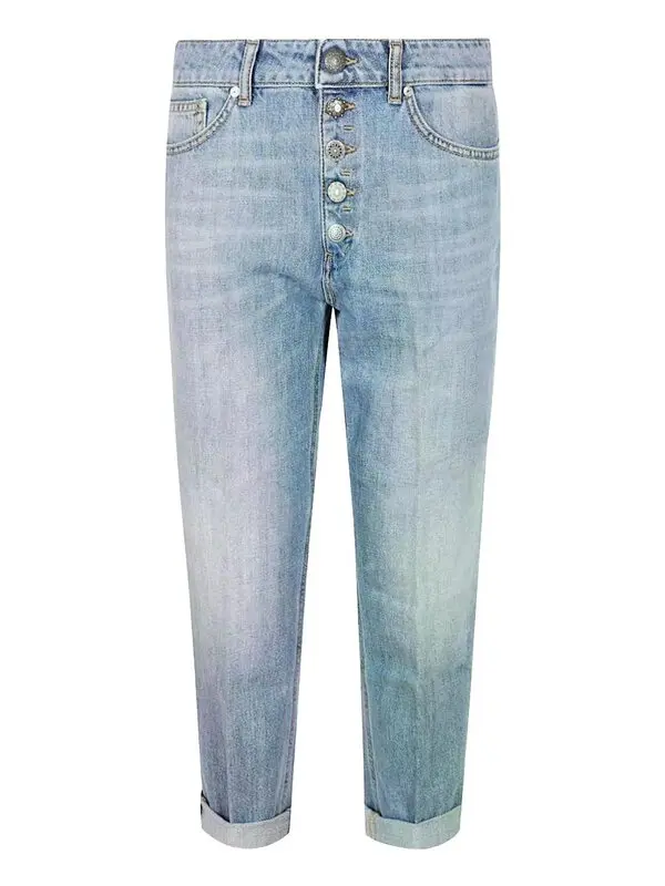 DONDUP Buttoned Cotton Jeans - Blue