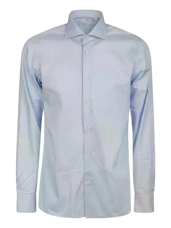 BORRIELLO NAPOLI Mother-of-pearl Button Cotton Shirt - Blue