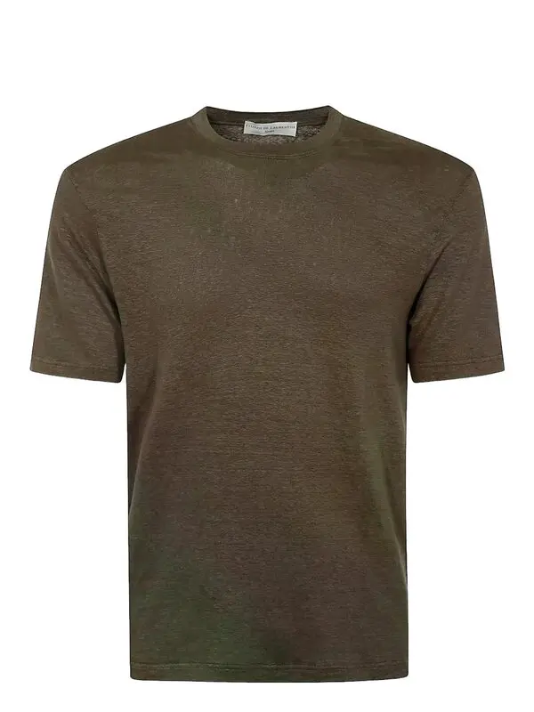 FILIPPO DE LAURENTIIS Short-sleeve Linen T-shirt - Brown